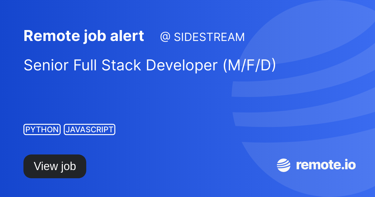 Senior Full Stack Developer | remote.io