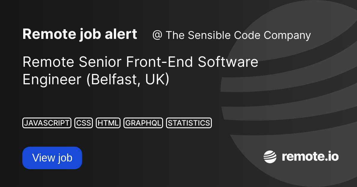 Remote Senior Front-End Software Engineer | remote.io