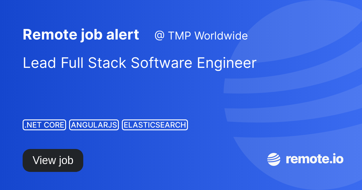 Lead Full Stack Software Engineer | remote.io