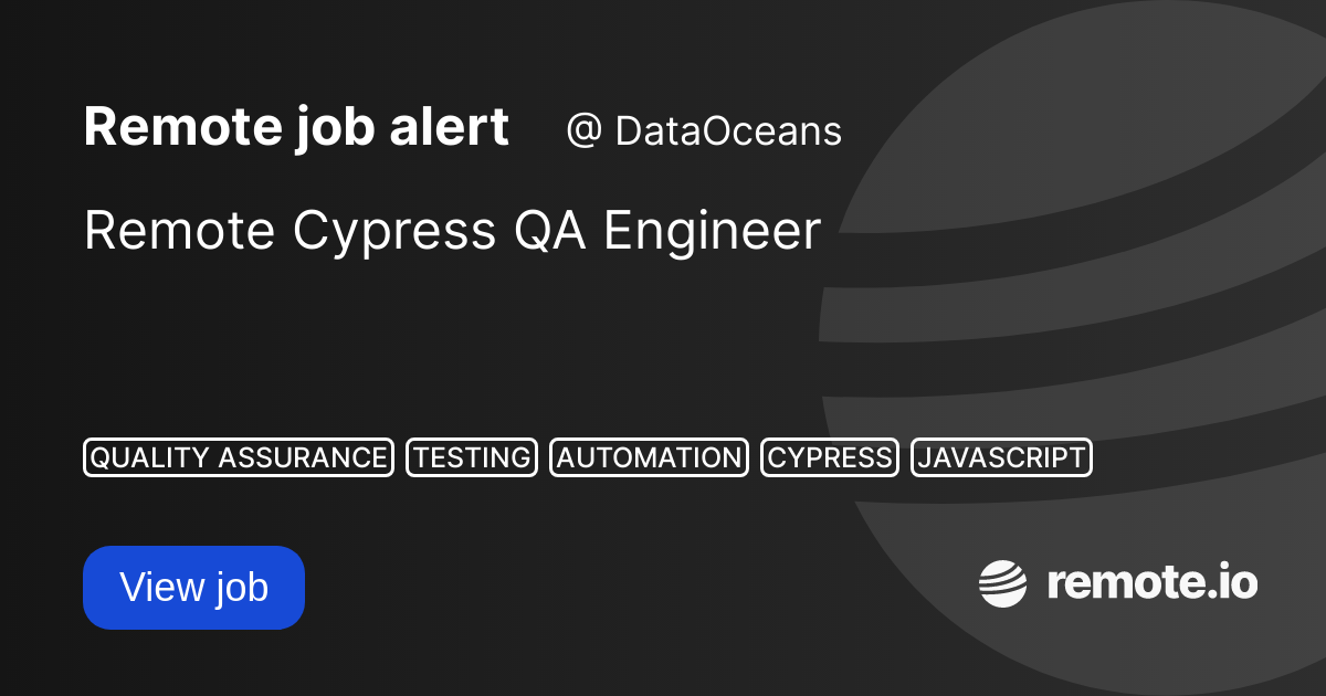 Remote Cypress QA Engineer | remote.io