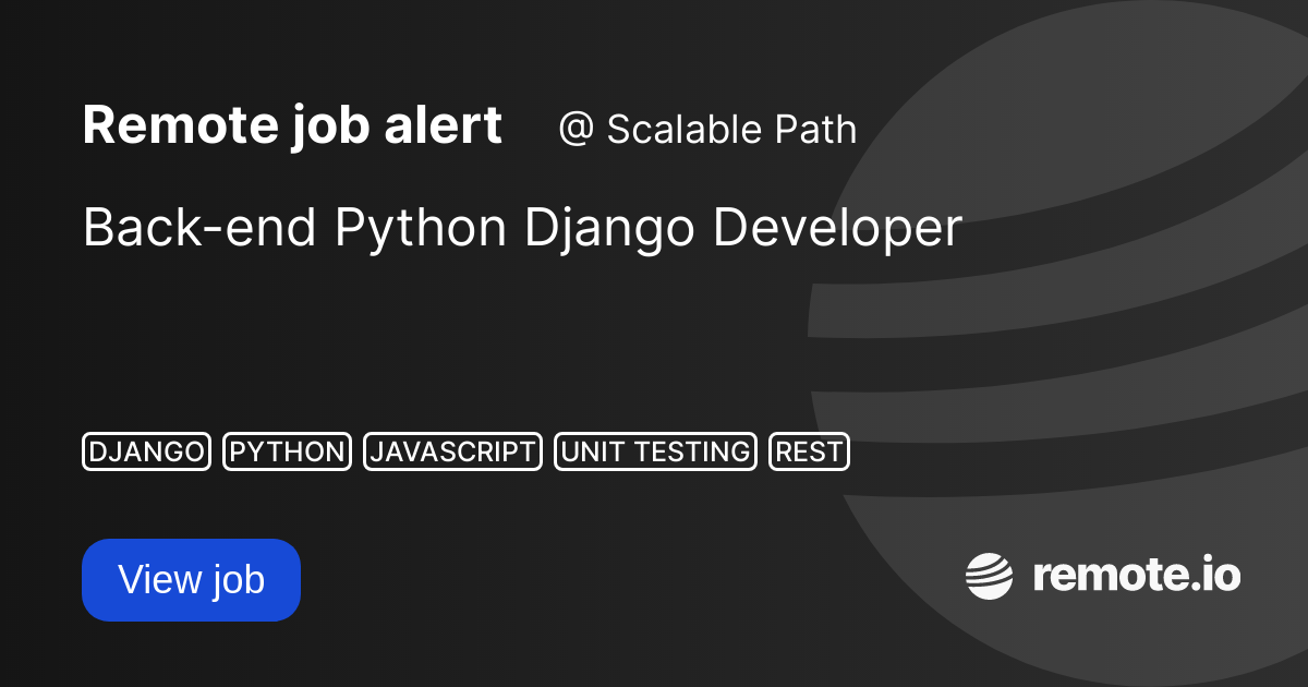Backend Python Django Developer | remote.io