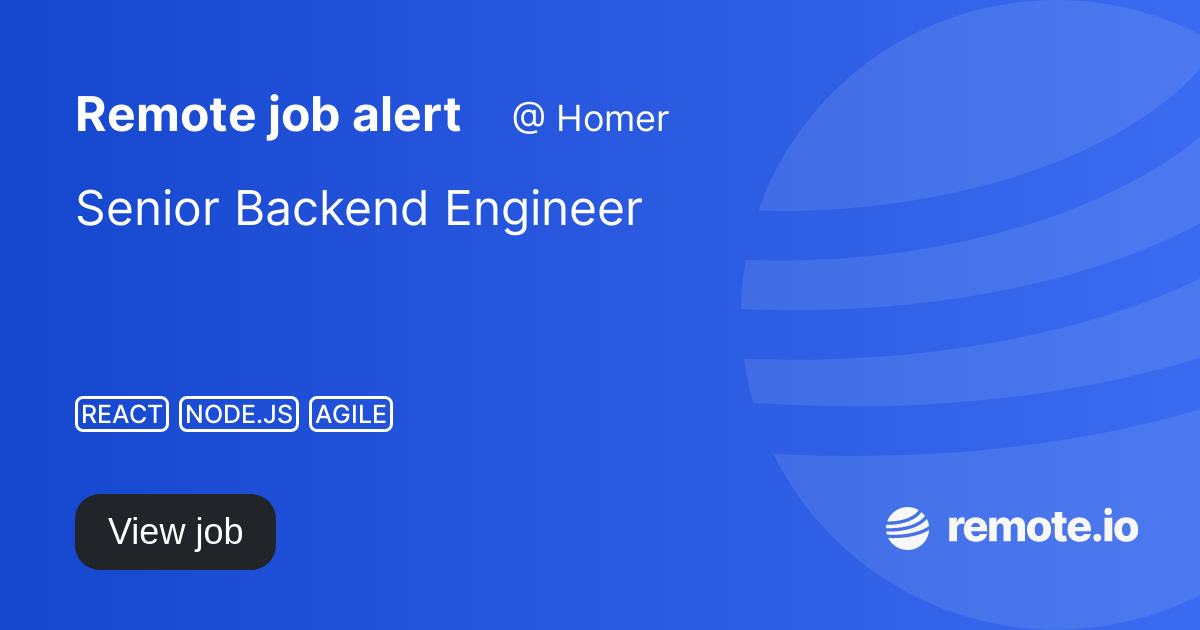 Senior Backend Engineer | remote.io
