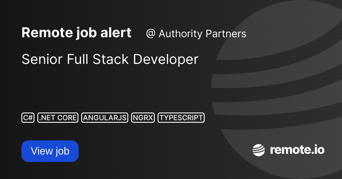 Senior Full Stack Developer | remote.io