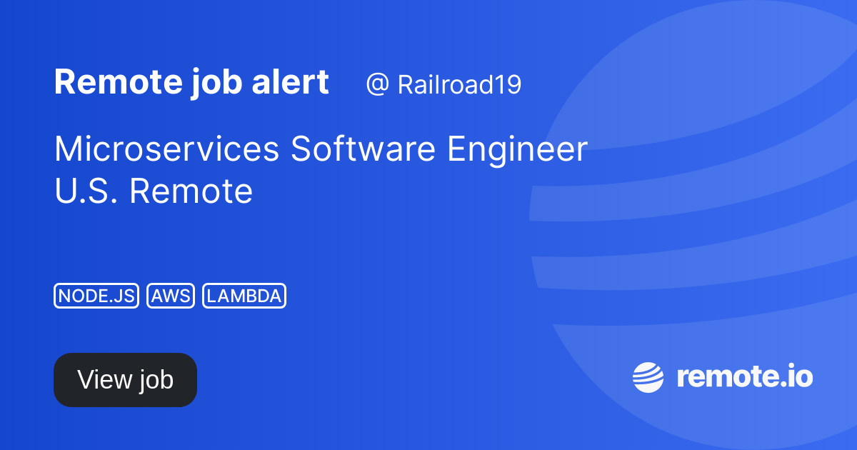 Microservices Software Engineer U.S. Remote | remote.io