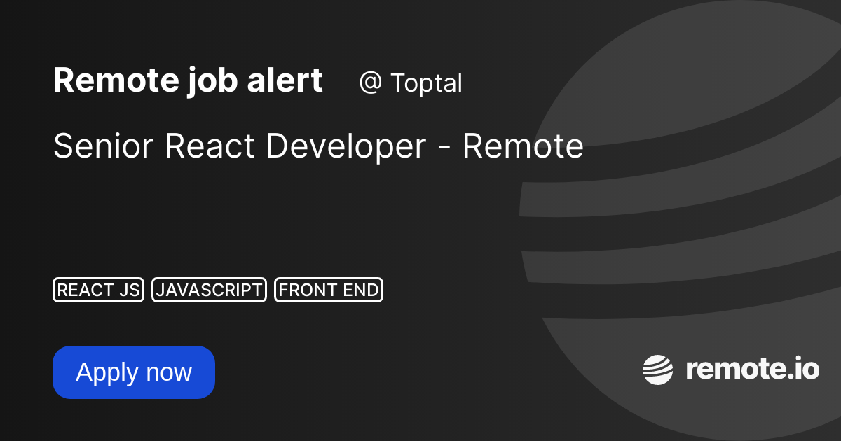 Senior React Developer | remote.io