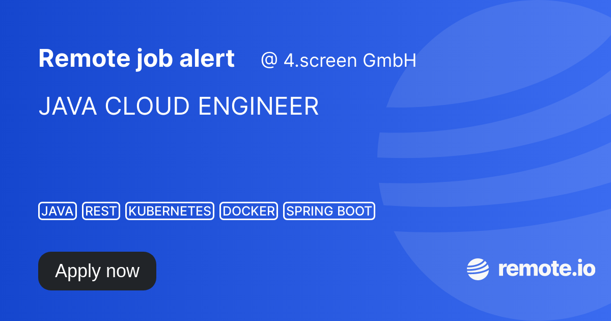 JAVA CLOUD ENGINEER | remote.io