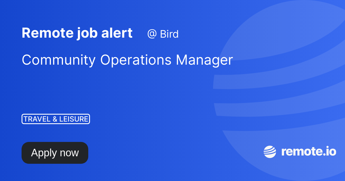Community Operations Manager | remote.io