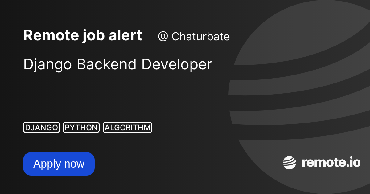 Django Backend Developer | remote.io