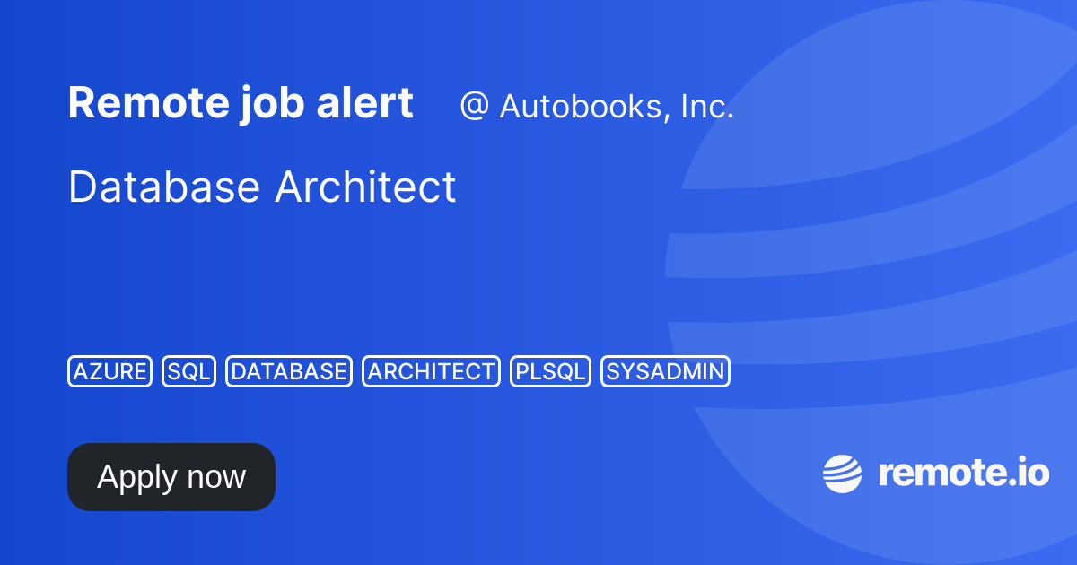 Database Architect | remote.io