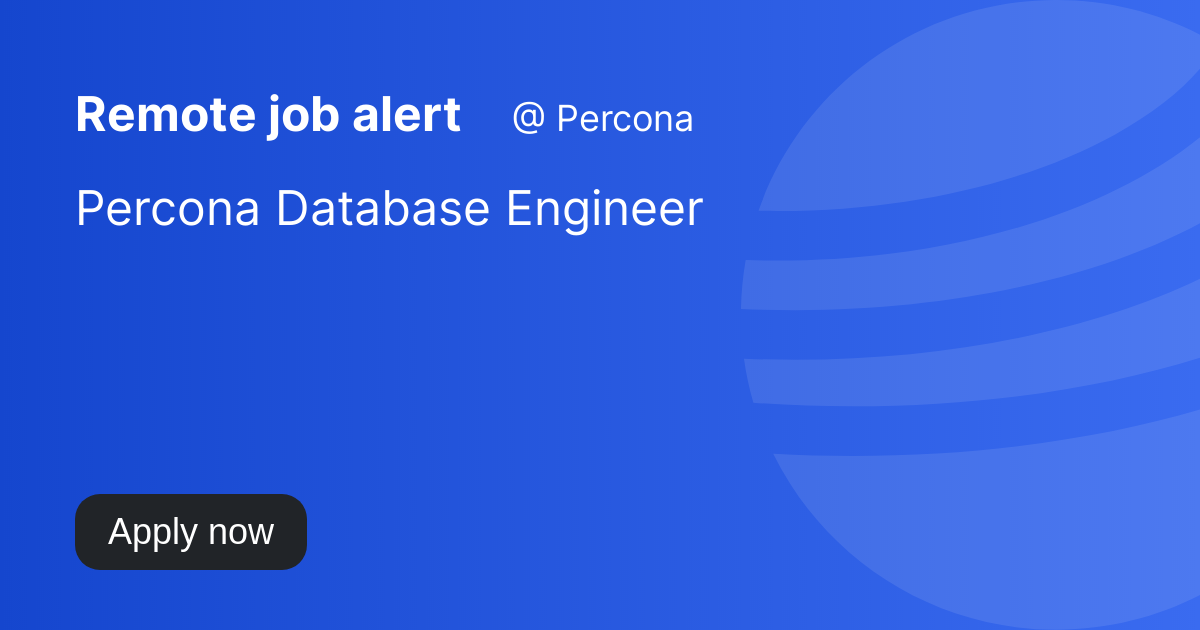 Percona Database Engineer | remote.io