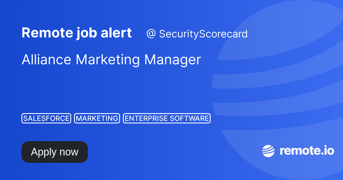 Alliance Marketing Manager | remote.io