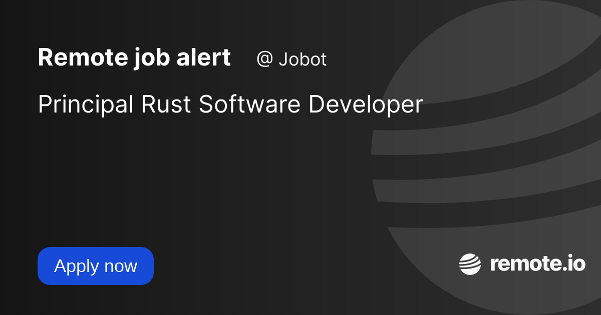 Principal Rust Software Developer | remote.io