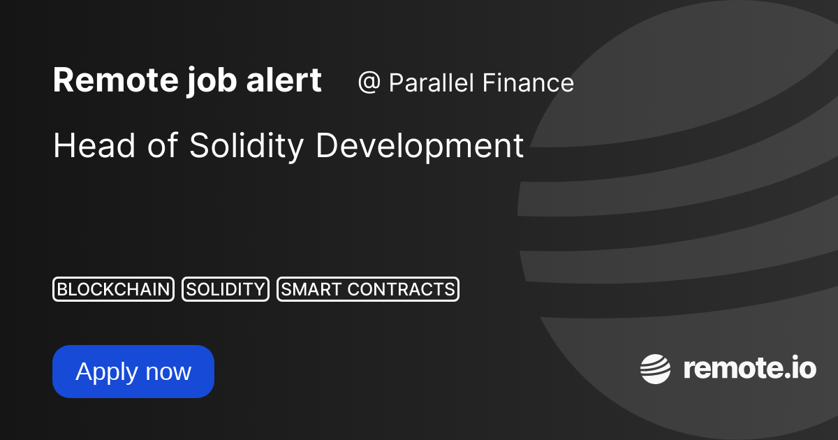 Head of Solidity Development | remote.io