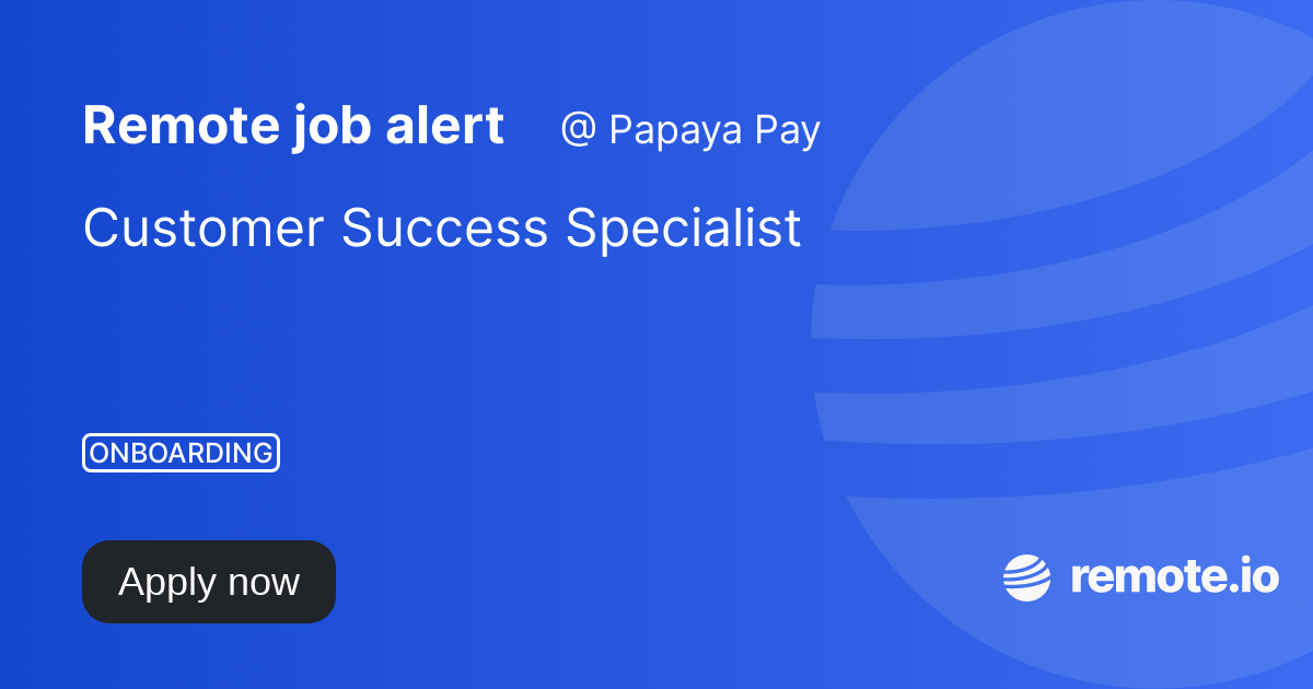 Customer Success Specialist | remote.io