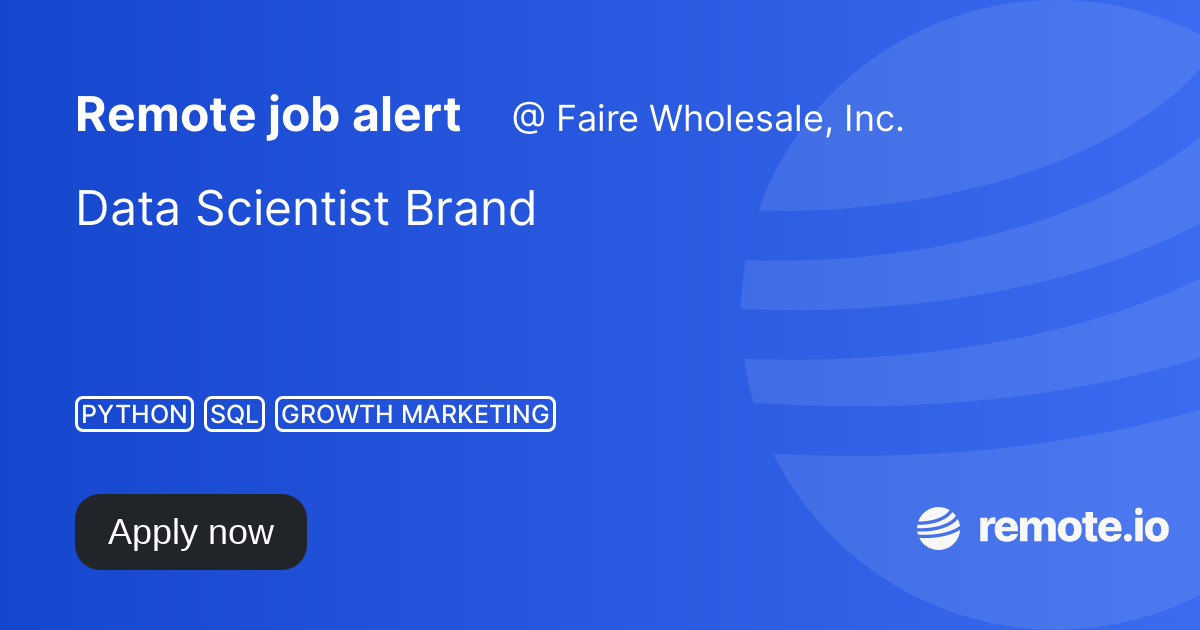 Data Scientist Brand | remote.io