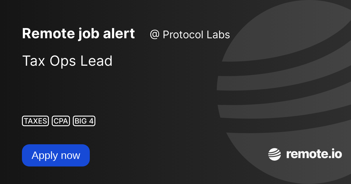 Tax Ops Lead | remote.io
