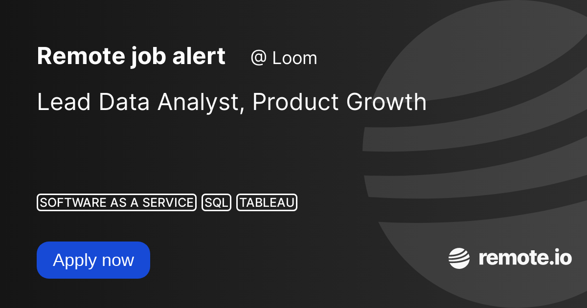 Lead Data Analyst, Product Growth | remote.io
