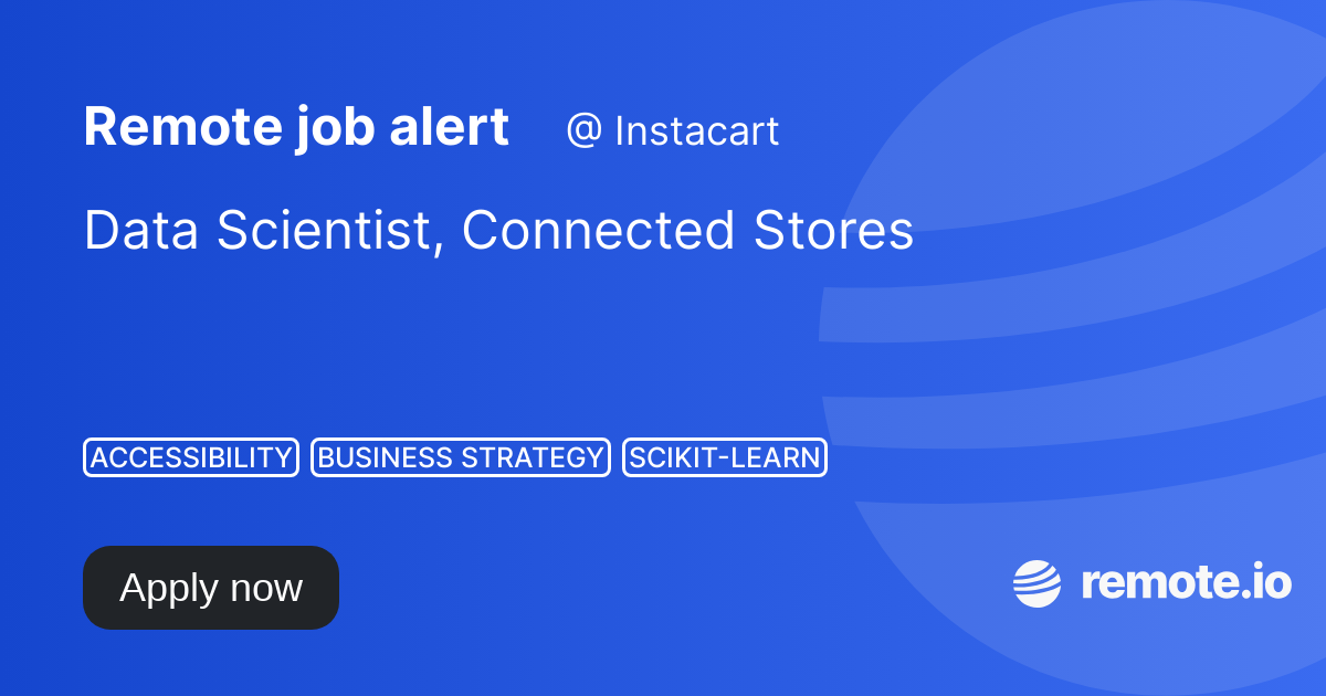 Data Scientist, Connected Stores | remote.io