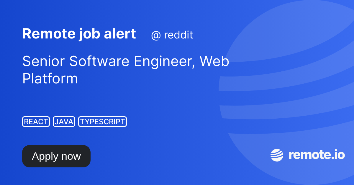 Senior Software Engineer, Web Platform | remote.io