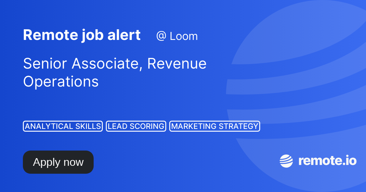 Senior Associate, Revenue Operations | remote.io