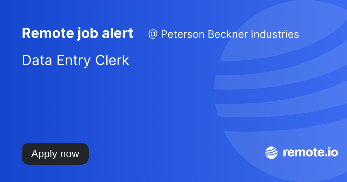 Data Entry Clerk | remote.io