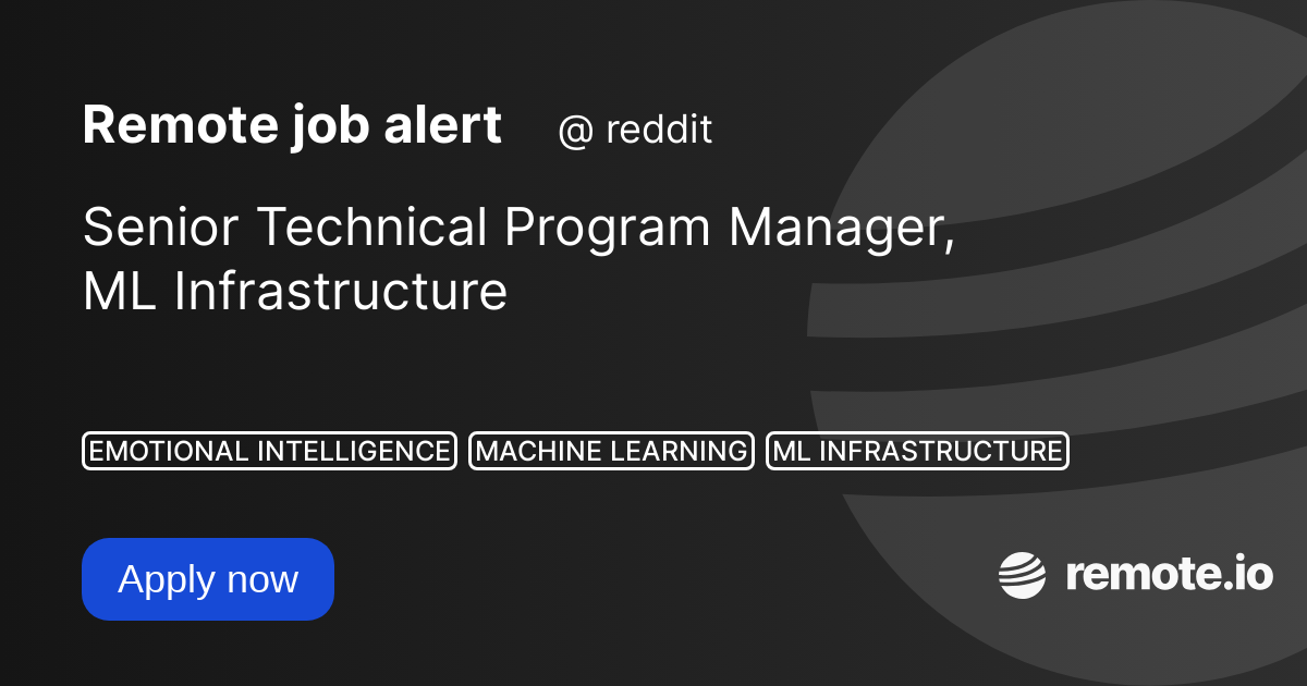 Senior Technical Program Manager, ML Infrastructure | remote.io