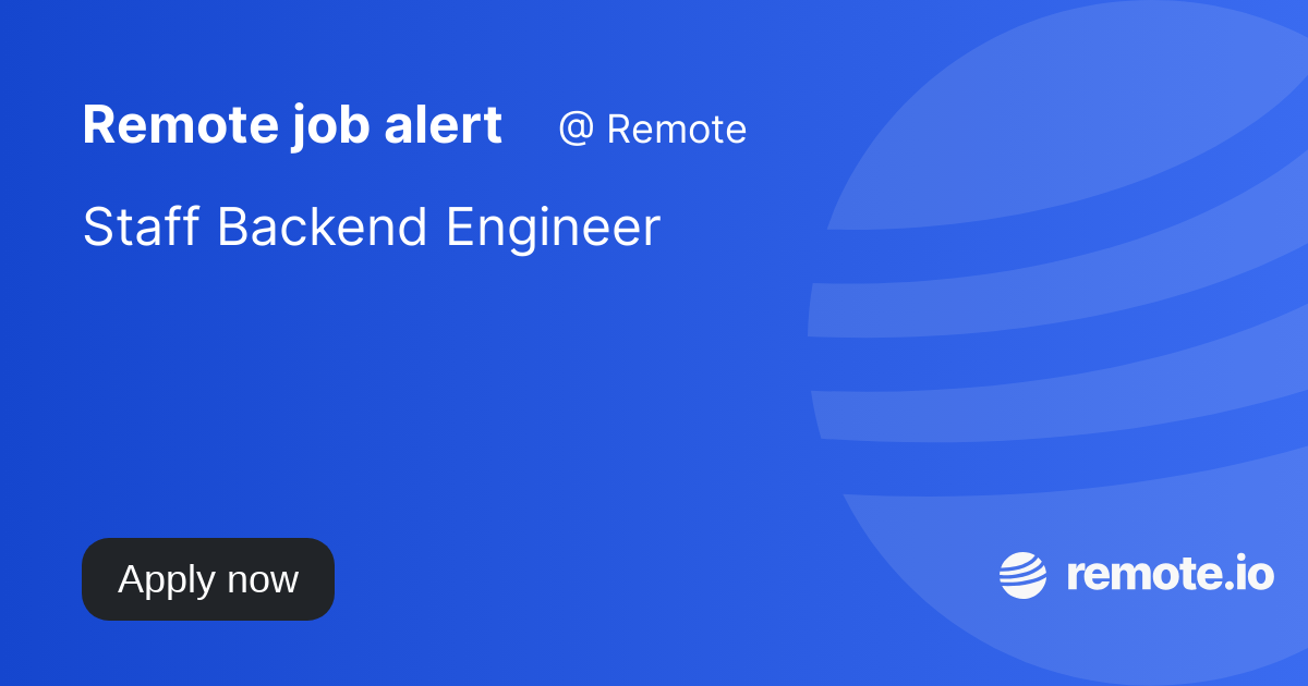 Staff Backend Engineer | remote.io