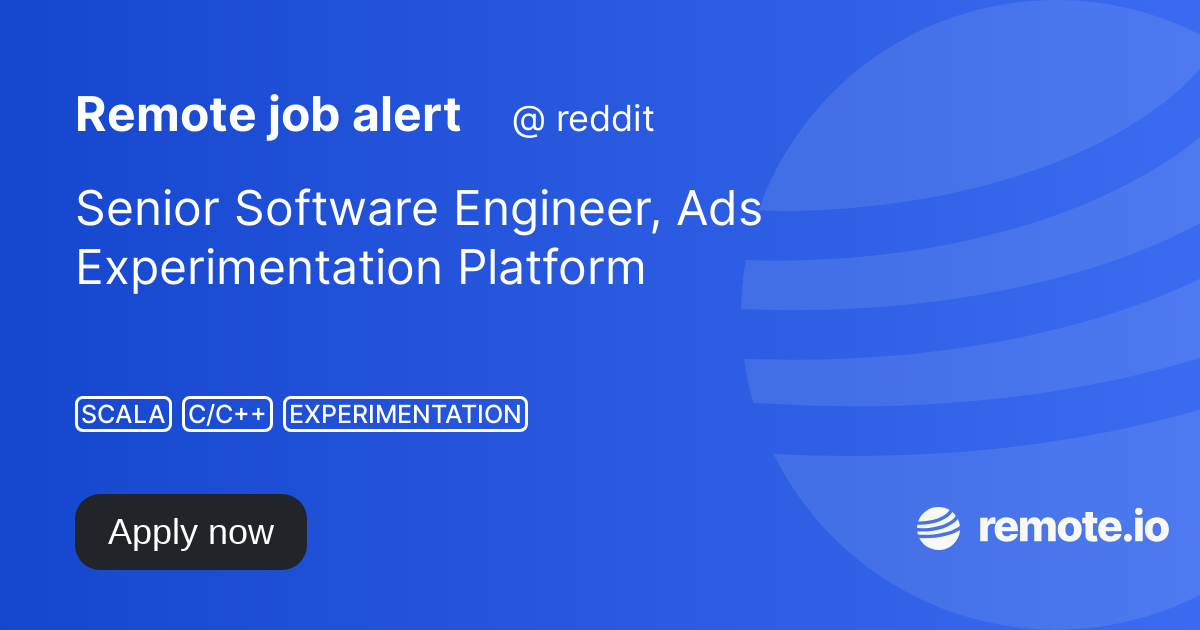 Senior Software Engineer Ads Experimentation Platform