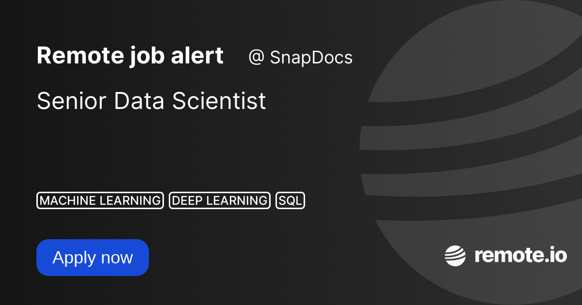 Senior Data Scientist | remote.io