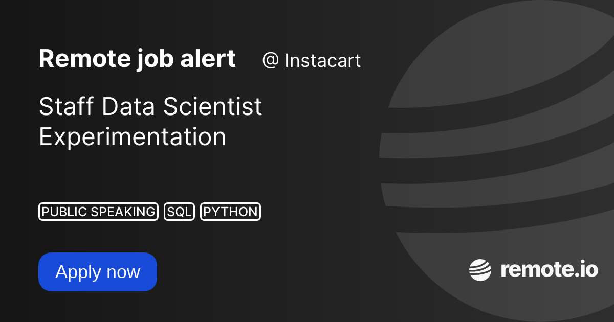 Staff Data Scientist Experimentation | remote.io