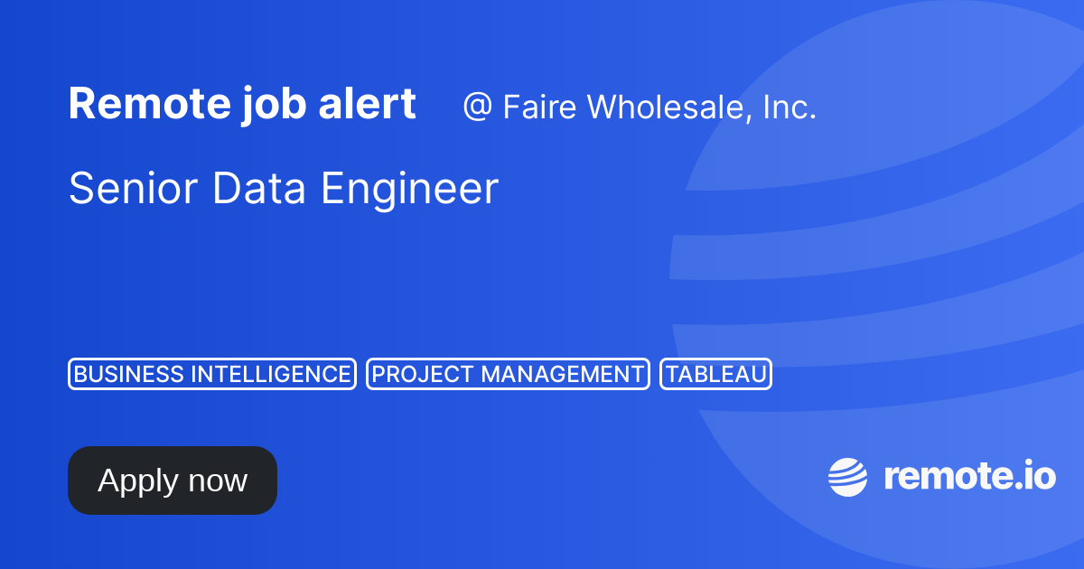 Senior Data Engineer | remote.io