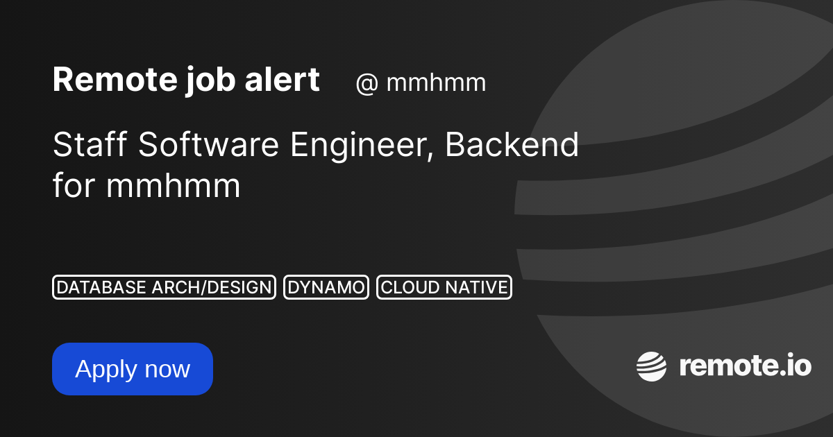 Staff Software Engineer, Backend for mmhmm | remote.io