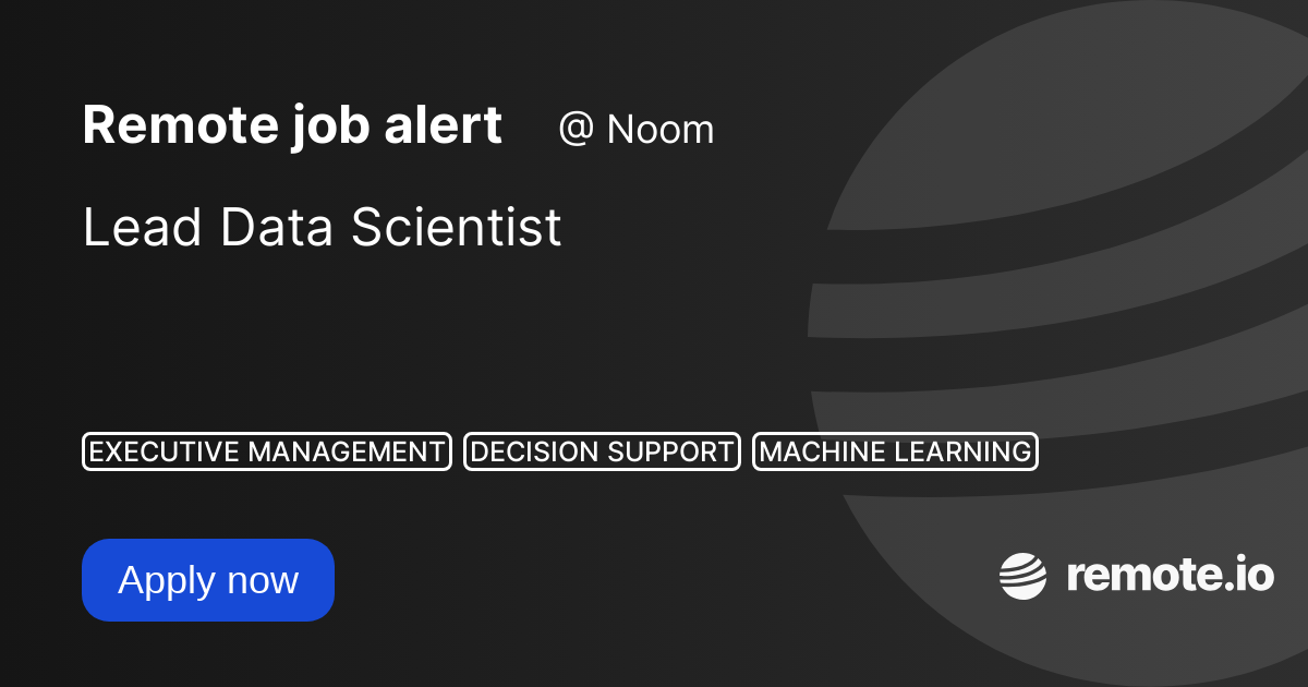 Lead Data Scientist | remote.io