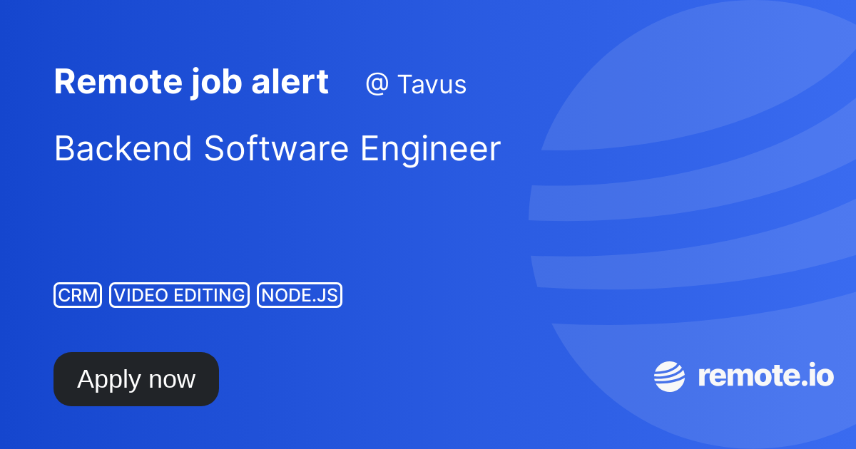 Backend Software Engineer | remote.io Backend Software Engineer | remote.io