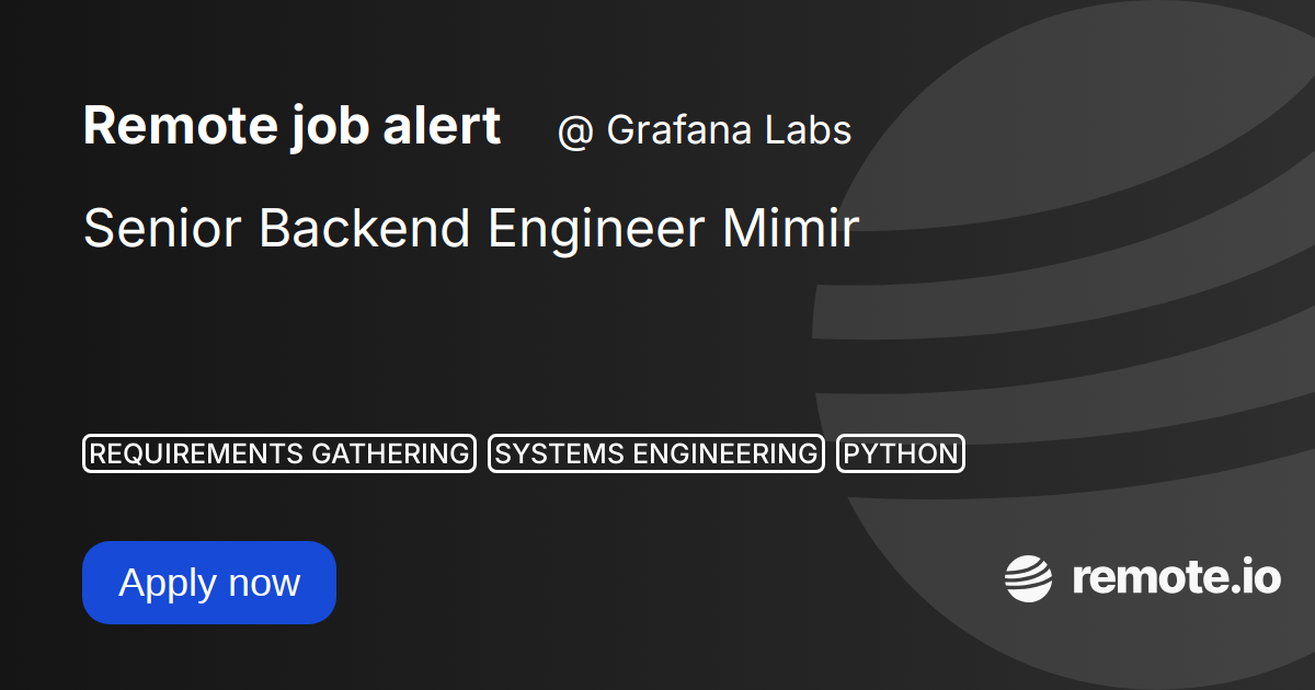 Senior Backend Engineer Mimir | remote.io
