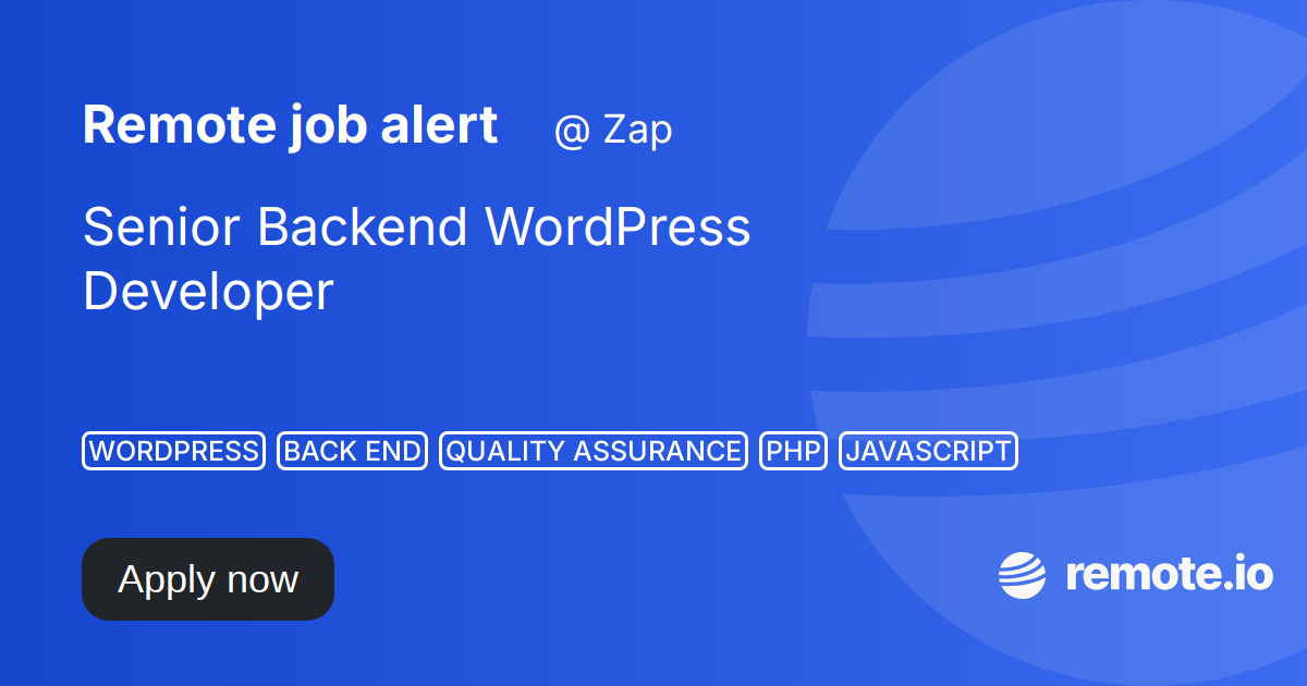 Senior Backend WordPress Developer | remote.io