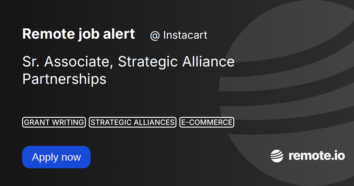 Sr. Associate, Strategic Alliance Partnerships | remote.io