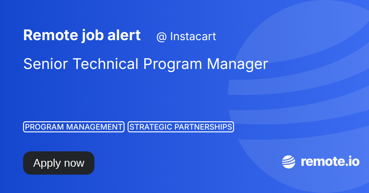 Senior Technical Program Manager | remote.io