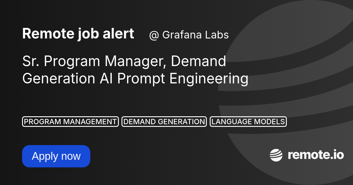 Sr. Program Manager, Demand Generation AI Prompt Engineering | remote.io