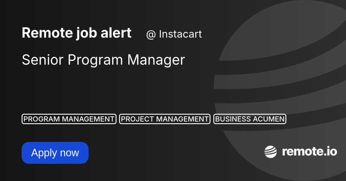 Senior Program Manager | remote.io