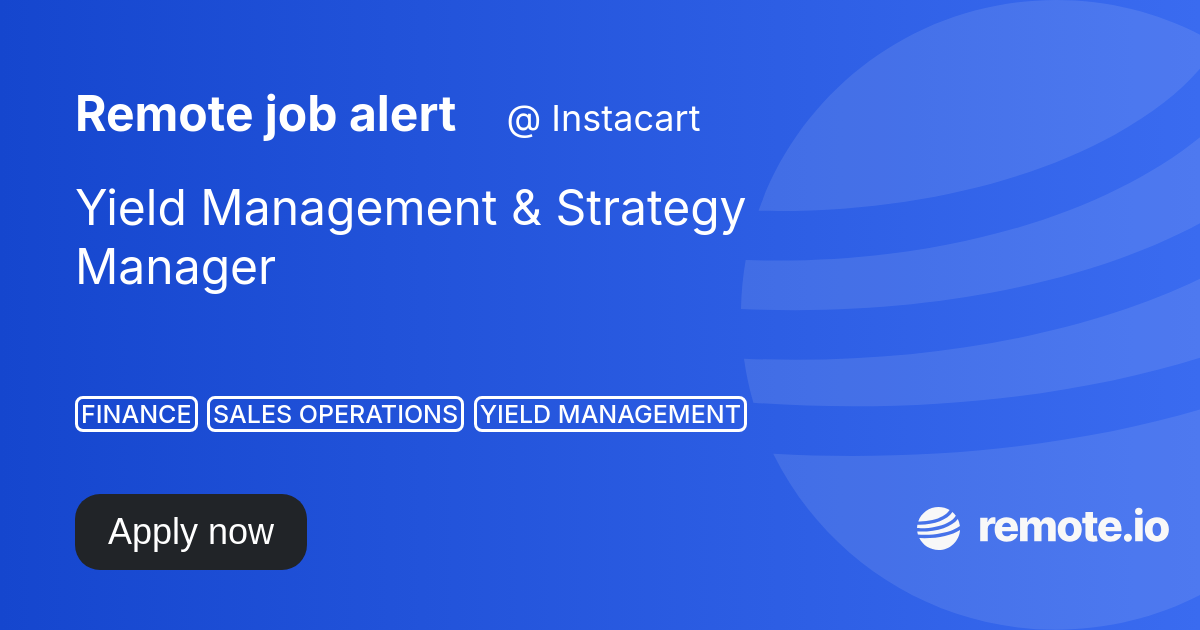Yield Management & Strategy Manager | remote.io