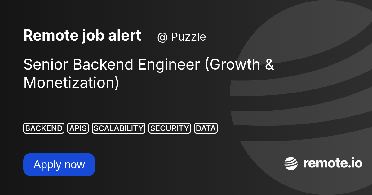 Senior Backend Engineer (Growth & Monetization) | remote.io