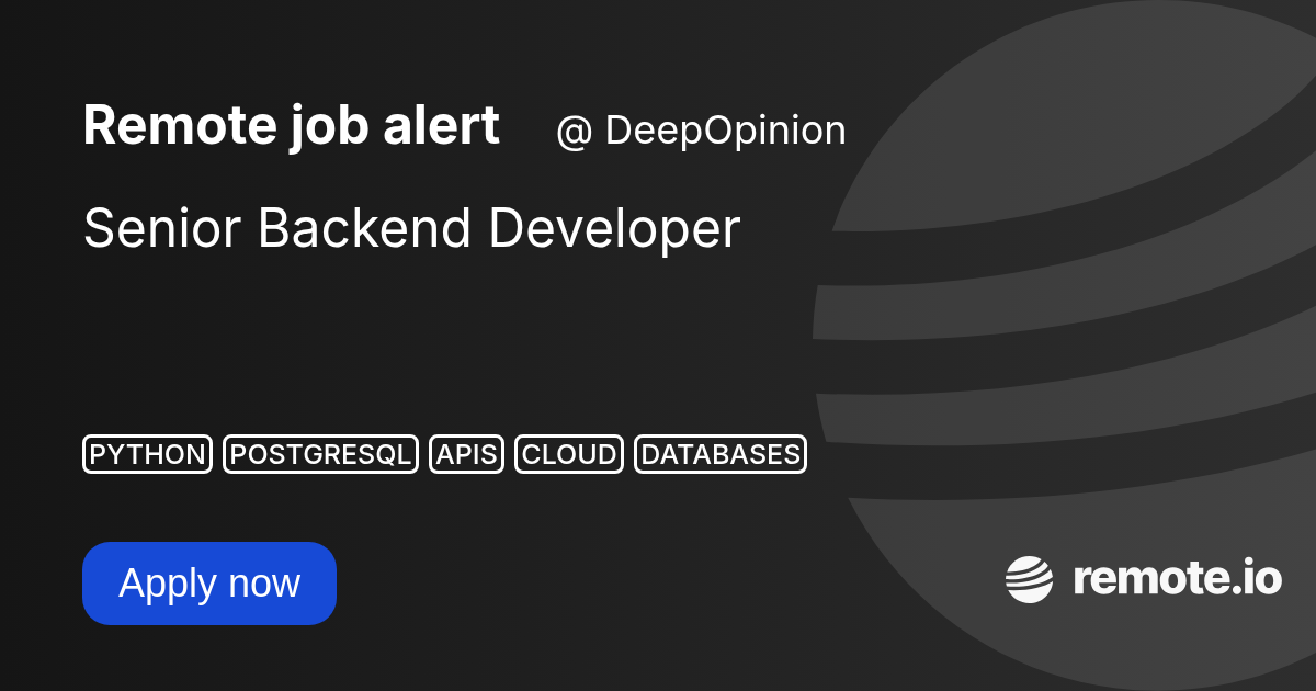Senior Backend Developer | remote.io