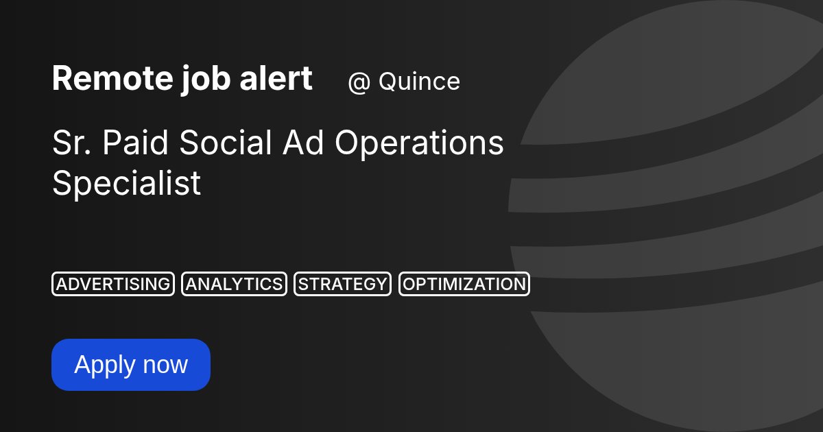 Sr. Paid Social Ad Operations Specialist | remote.io