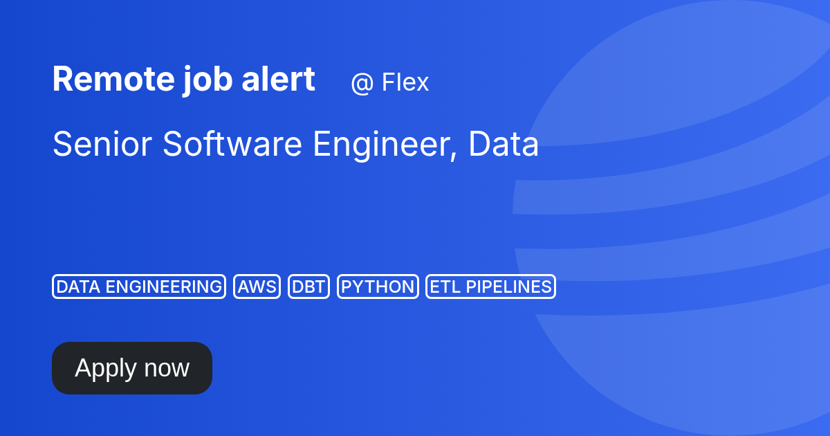 Senior Software Engineer, Data | remote.io