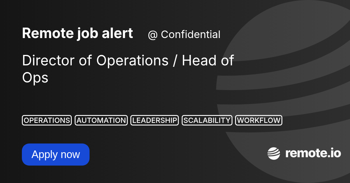Director of Operations / Head of Ops | remote.io
