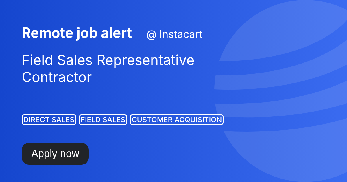 Field Sales Representative Contractor | remote.io