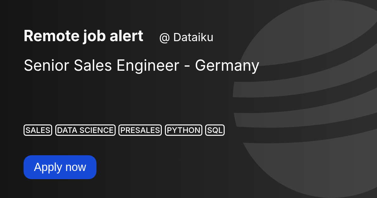 Senior Sales Engineer - Germany | remote.io