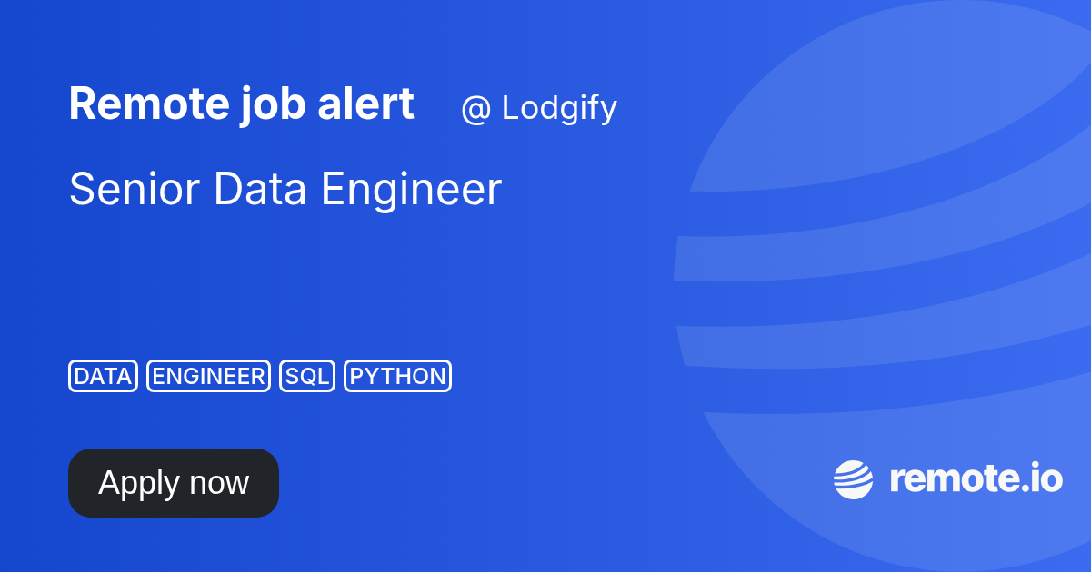 Senior Data Engineer | remote.io