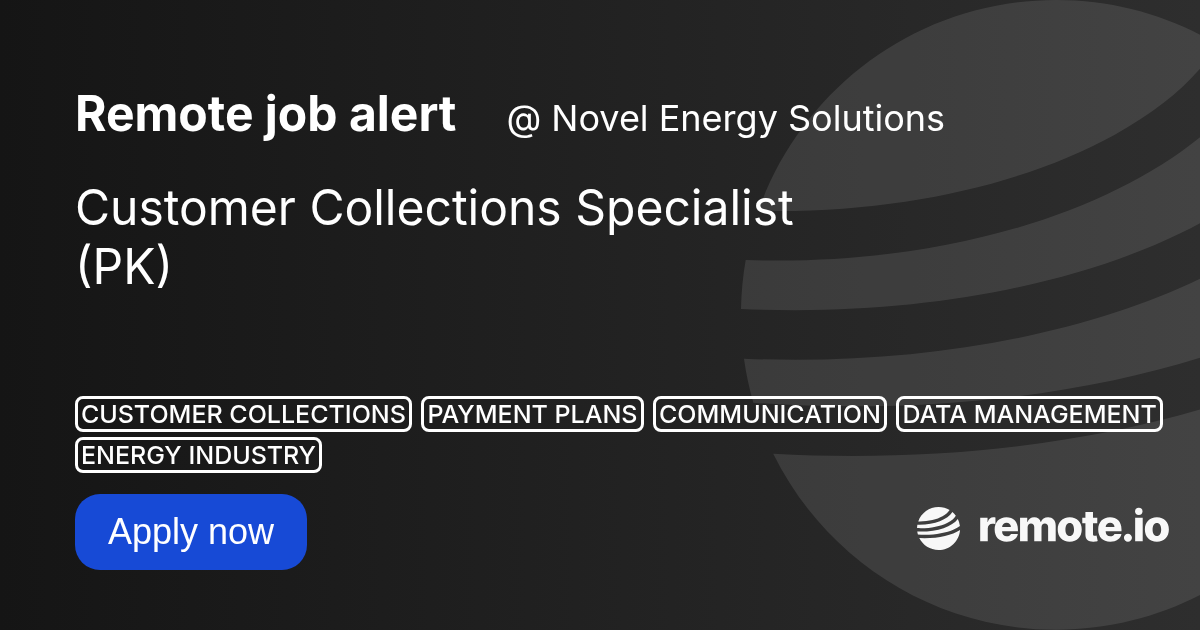 Customer Collections Specialist (PK) | remote.io